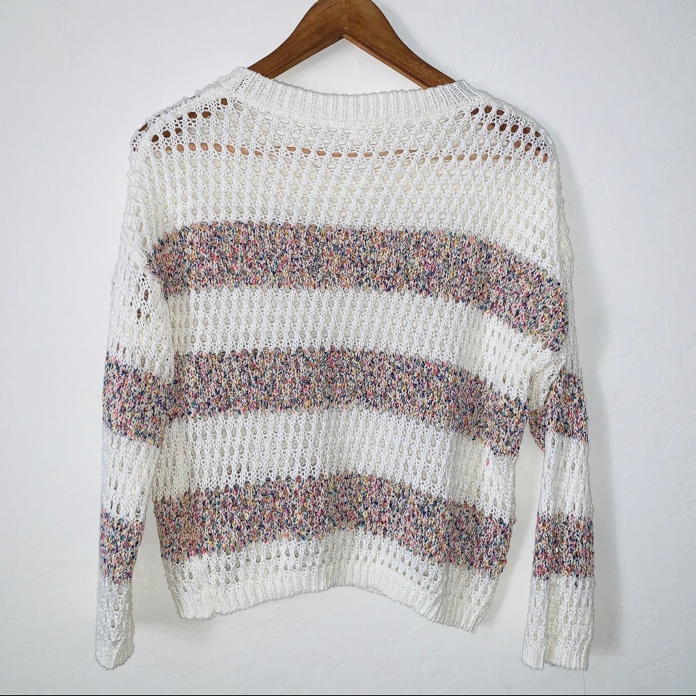 Francesca’s Trinity Open Stitch Confetti Sweater S - Gem